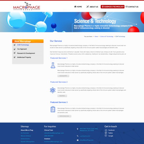 Create a visually exciting website design for Macrophage Pharma | Web ...