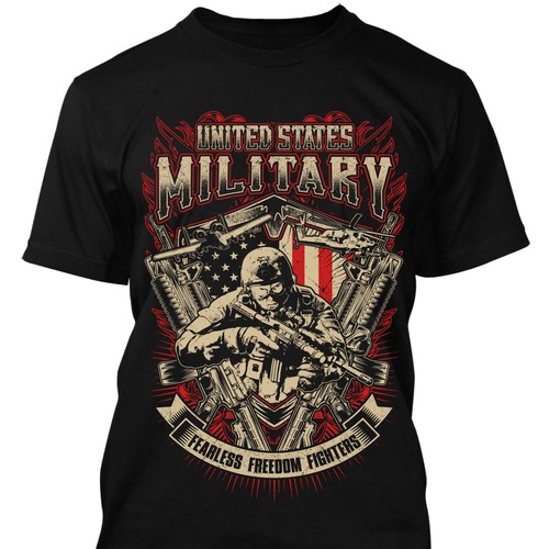 Edgy US military t shirt design | T-shirt contest
