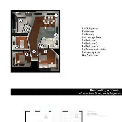 Create 3D Floor Plan from existing plans with alternative layout ...