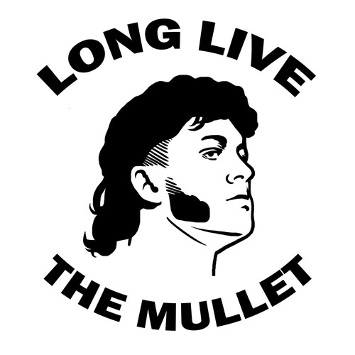 create a vintage silhouette of a side of face with mullet | T-shirt contest