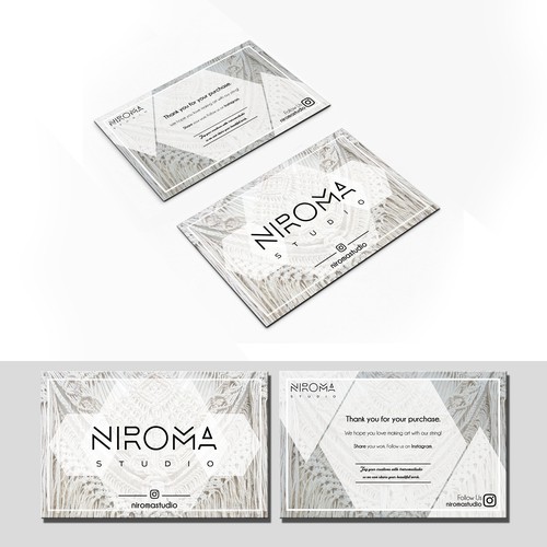 Create a fun and alluring thank you postcard for a macrame decor studio ...