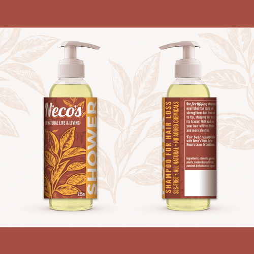 Natural Chemical Free Shampoo Bottle Label Design | Product label contest