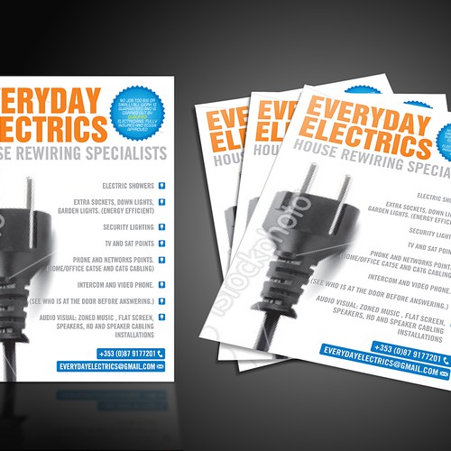Designers! A funky new leaflet for electrical co. | Print or packaging ...