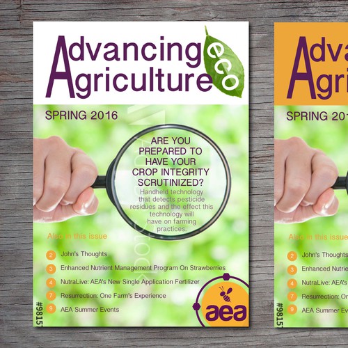 Create a sleek, corporate design for an agricultural newsletter ...