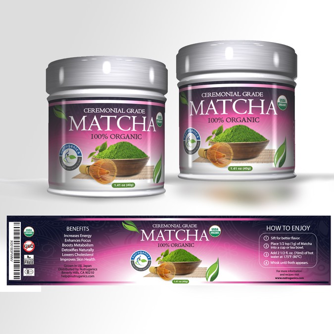 Create a clean high end label for Organic Matcha Green Tea | Product ...