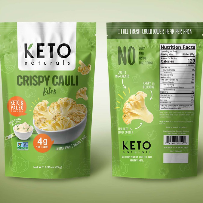 Keto Naturals - Need Standing Pouch Design for Keto Cookies | Product ...