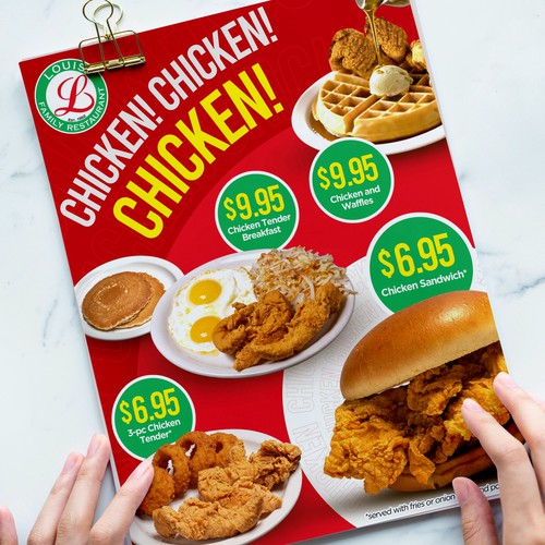 Designs | Design Menu Page to Help Us Win the Chicken Wars | Menu contest