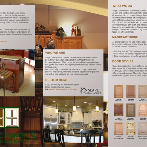 Design custom brochure for Custom Cabinet and Countertop, family-owned ...