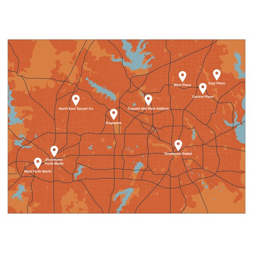 Designs | Branded Map with Franchise Locations | Illustration or ...