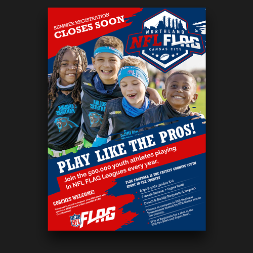 Designs | Exciting NFL FLAG Youth Football Flyer for Schools | Postcard ...