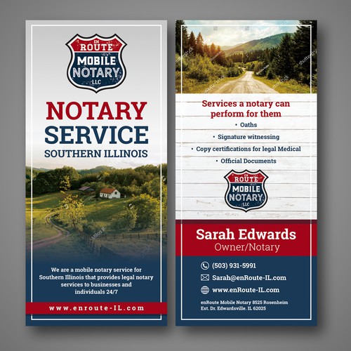 Rustic professional mobile notary design | Postcard, flyer or print contest