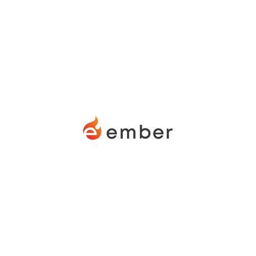 Logo for lifestyle brand ('ember' with flame beside the word ember ...