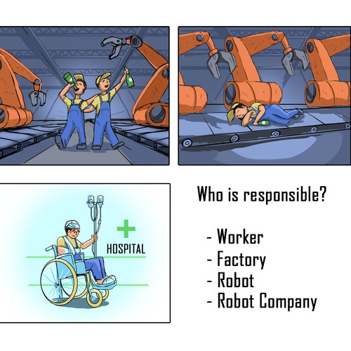 Robot cartoon story board for online poll | Illustration or graphics ...
