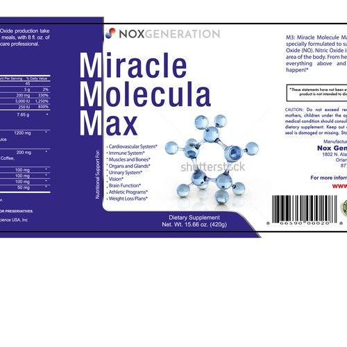 *Guaranteed Prize* M3 Miracle Molecule Max | Product label contest