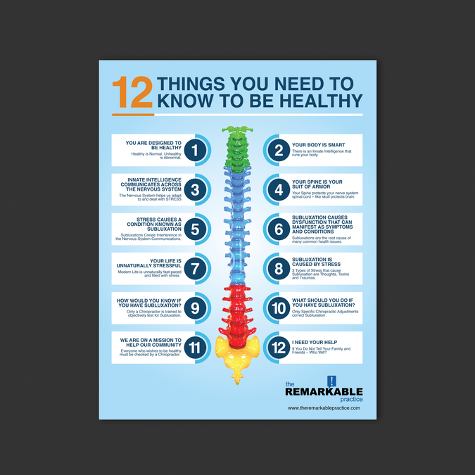 "12 Things You Need to Know to Be Healthy" poster | Poster contest