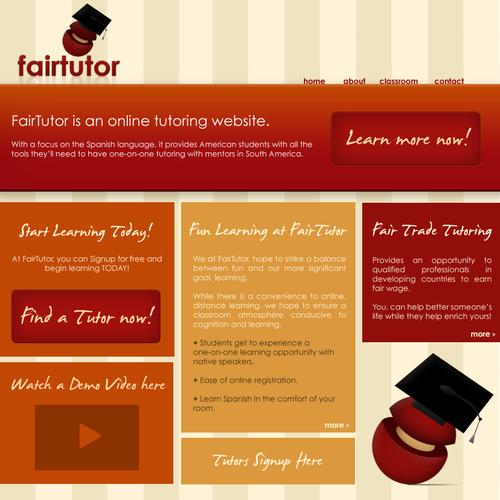 Site Design for Online Tutoring Website | Web page design contest