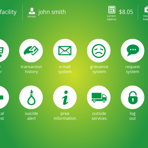 Kiosk login and menu system | Other web or app design contest