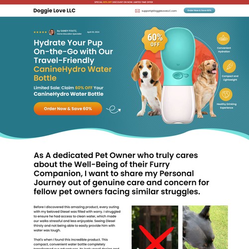 Designs | **GUARANTEED WINNER** - Website Page For Pet Dog Product ...