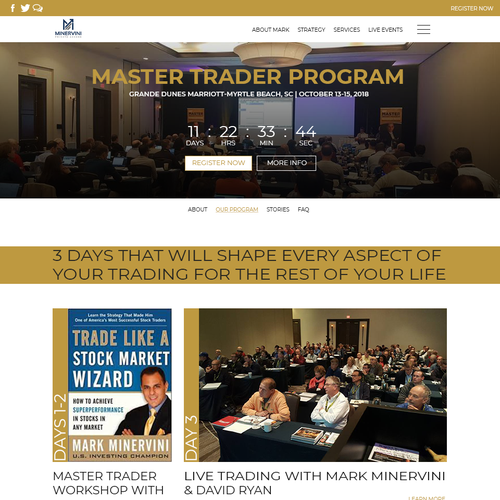 Master Trader Program October 13-15, 2018 | Landing page design contest