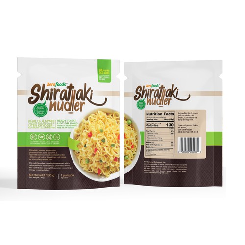 Design the packaging for ready to eat and healthy low calorie noodles ...
