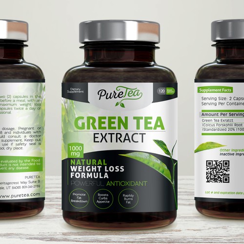 Designs | PureTea needs a "beautiful label" for our Green Tea Extract ...
