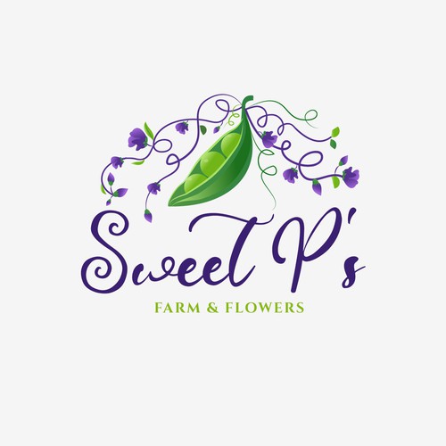 Designs | Viney Three peas in a pod with flower | Logo design contest