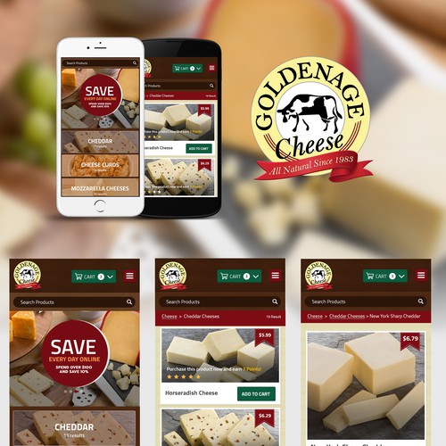 Need mobile cheese ecommerce website created | App design contest