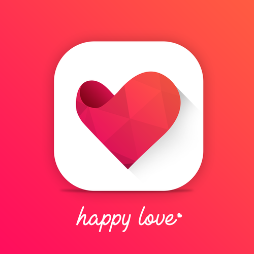 Heart app icon made out of pieces | Icon or button contest