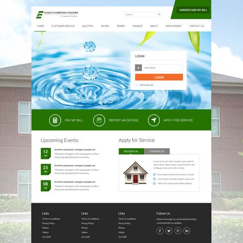 Website design for Utilities Company (managed by Peacock Marketing ...