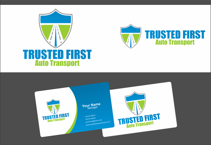 Logo for "Trusted First Auto Transport". Logo should feel **Friendly ...