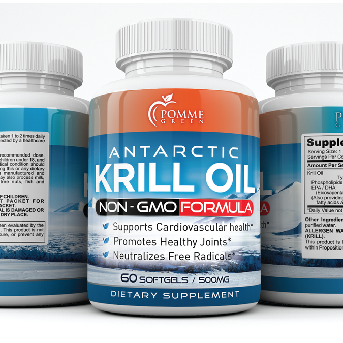 Krill Oil Supplements Bottle Label Design | Product label contest