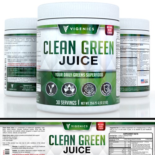 Design a Modern Label for a Brand New Green Juice Superfood Company ...