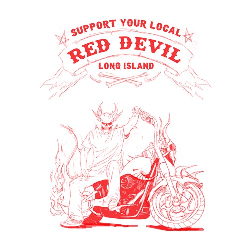 Red Devils Motorcycle Club T-Shirt Design (HARDCORE!) | T-shirt contest