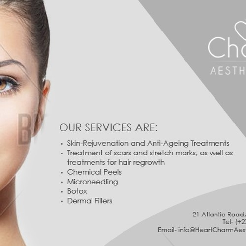 Create a modern-minimalist pamphlet for skin-rejuvenation and cosmetic ...