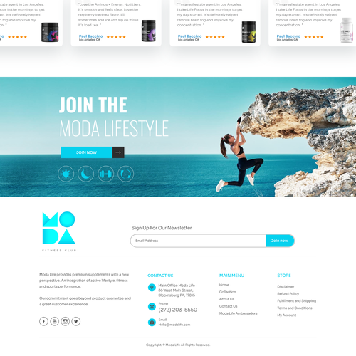 Designs | MODA - Fitness lifestyle design. | Web page design contest