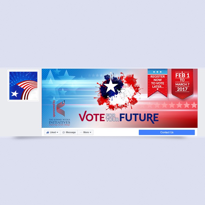 Register to vote banner | Facebook cover contest
