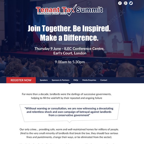 Tenant Tax Summit - Landing Page Design | Landing page design contest