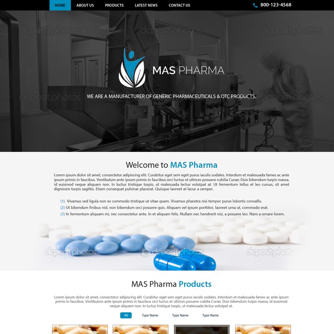 Breath life into MAS Pharma by creating a visually attractive homepage ...