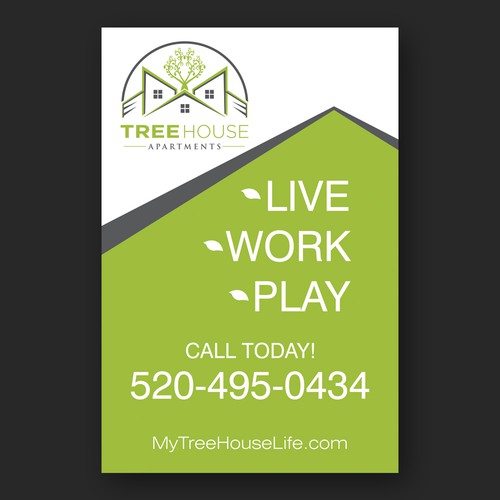 Designs | Treehouse Apartments Banner | Signage contest