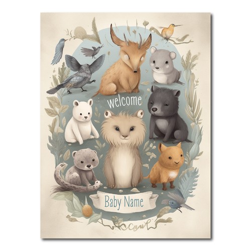 Designs | Design unique baby nursery poster with magical creatures ...