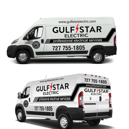 Design a ELECTRICIAN VAN lettering and or partial wrap for GULFSTAR ...