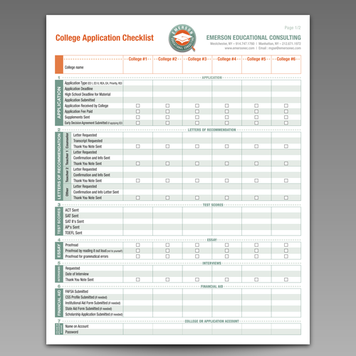 College Application Checklist | Other business or advertising contest