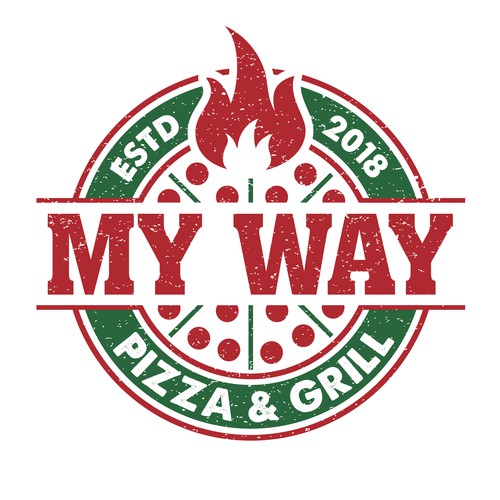 Create a new look for My Way Pizza and Grill | Logo design contest