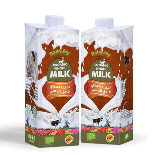 Creative Organic Milk Package with English & Arabic | Product packaging ...