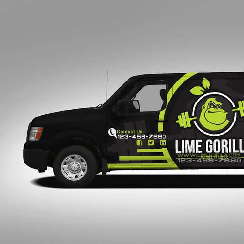 Lime Gorilla Mobile Fitness Van Wrap | Car, truck or van wrap contest