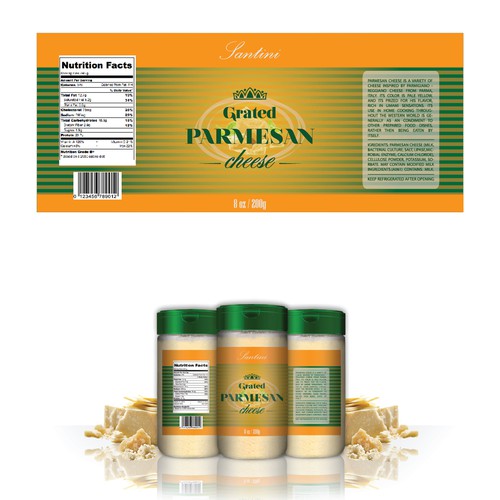 New Label for grated Parmesan Cheese in Asia | Product label contest