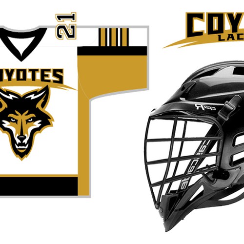 Create a coyote logo for our lacrosse club. Inspire us to play with ...