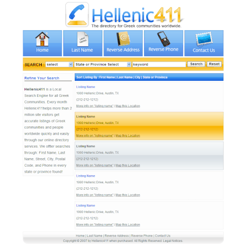 Simple web template and logo for telephone directory search site | Web ...
