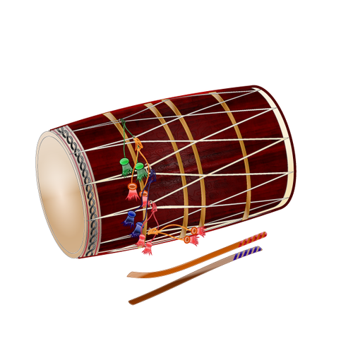 Image of a Dhol (Indian drum) with sticks | Other Graphic Design contest