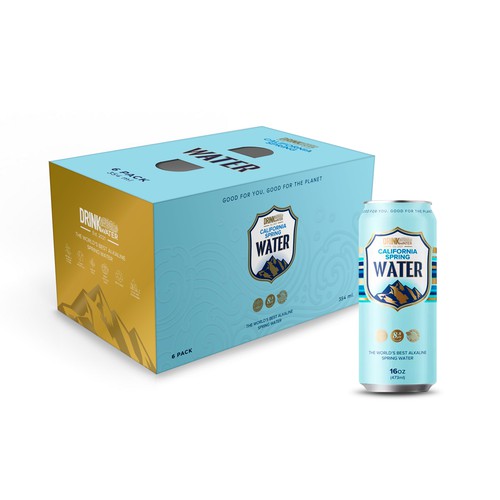 Designs | Cool, Classy, California Spring Water, 6 Pack Box Design ...